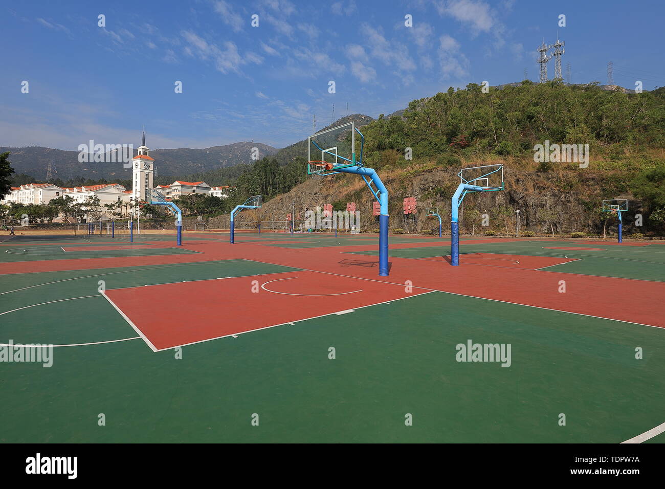 Basketball court, plastic court Stock Photo - Alamy