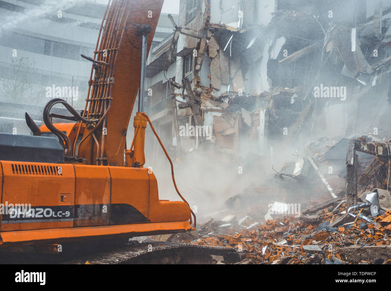 City building demolition site Stock Photo - Alamy