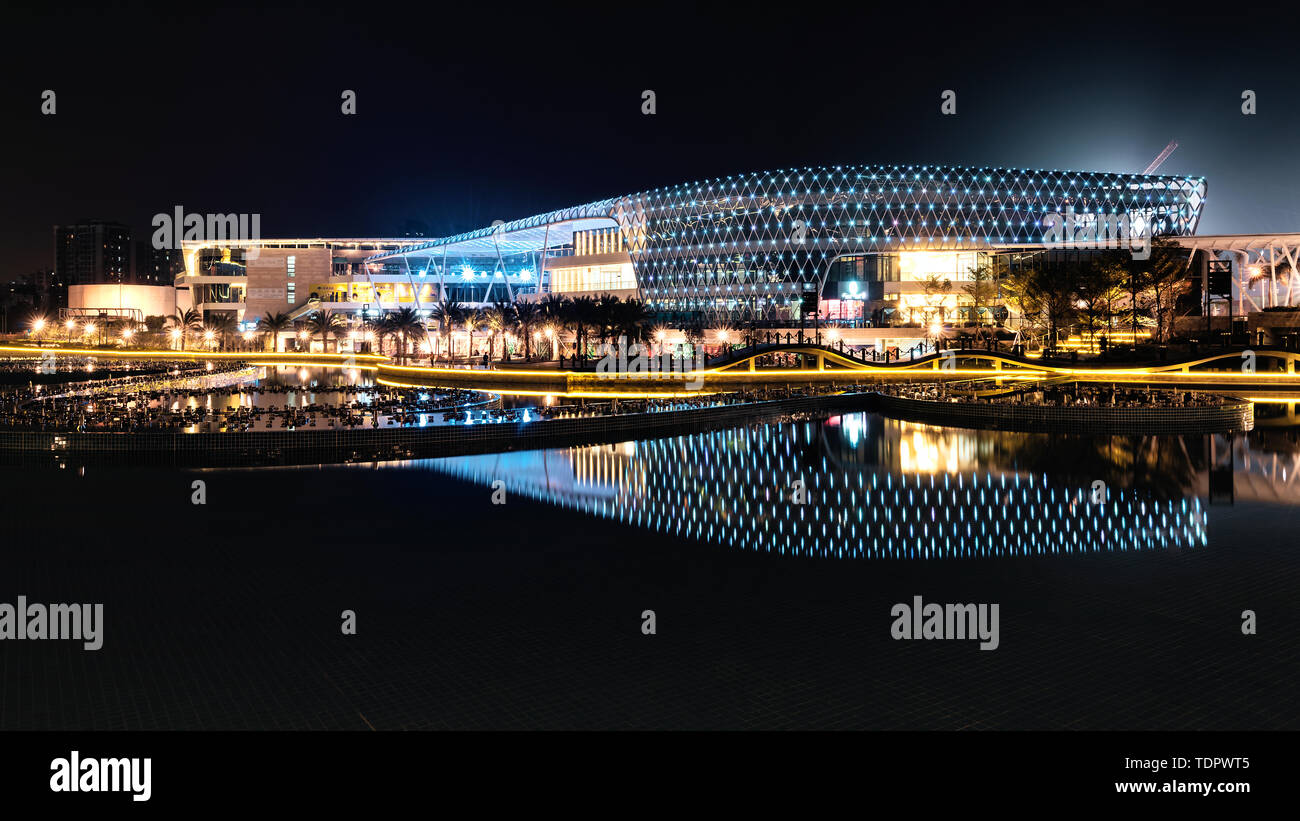 Shenzhen Shekou city modern architecture, city night view, lights ...