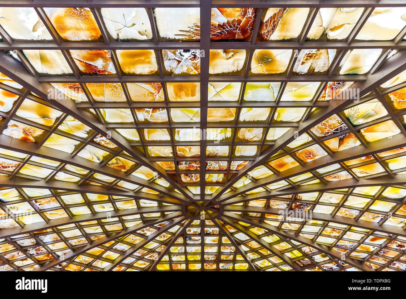 Modern stained glass roof close-up Stock Photo - Alamy