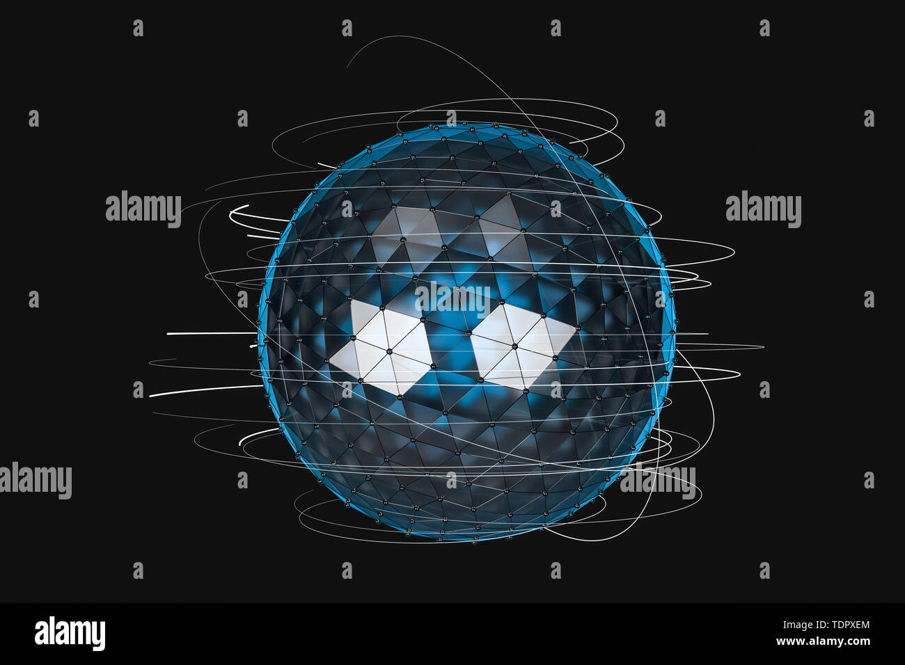 Three-dimensional rendering, sphere lines and nodes Stock Photo - Alamy