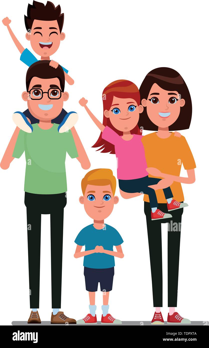 family avatar cartoon character portrait Stock Vector Image & Art - Alamy
