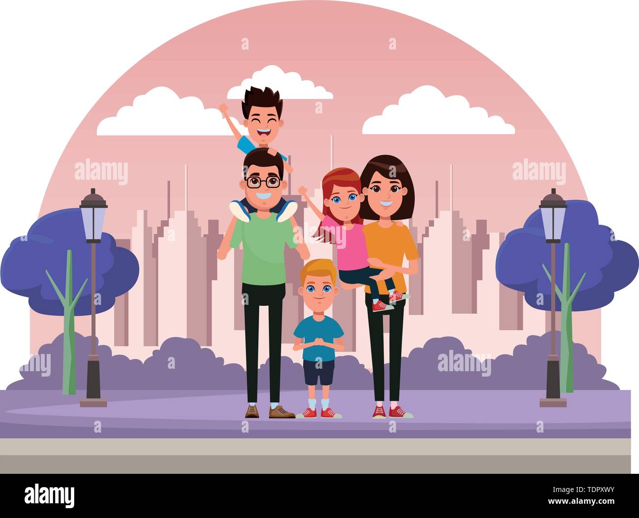 family avatar cartoon character portrait Stock Vector Image & Art - Alamy