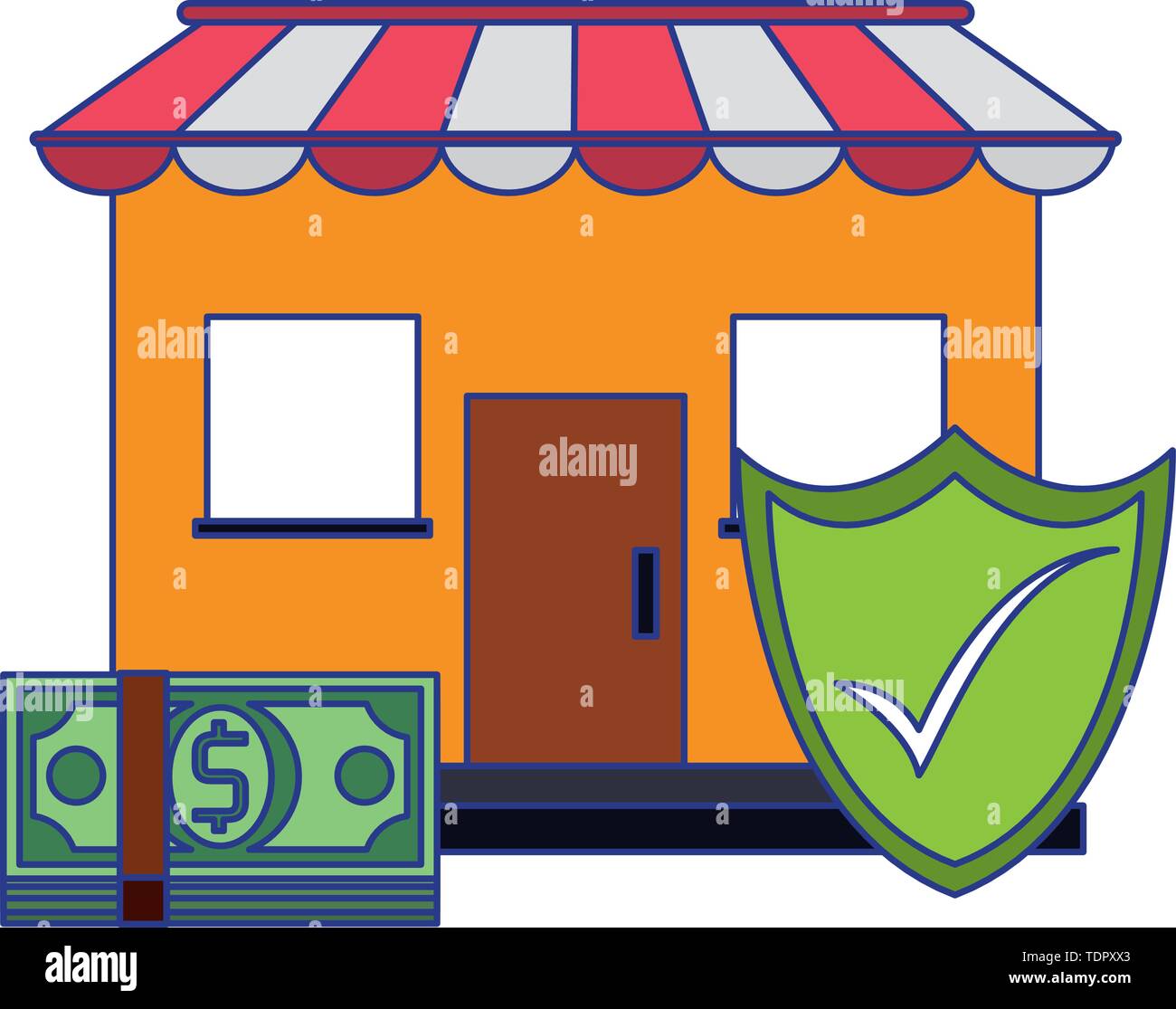 Shopping sales and marketing symbols blue lines Stock Vector Image ...
