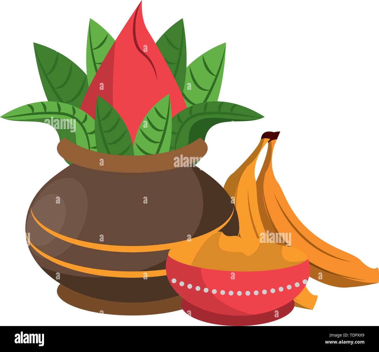 Ugadi festival offering pot cartoons Stock Vector Image & Art - Alamy