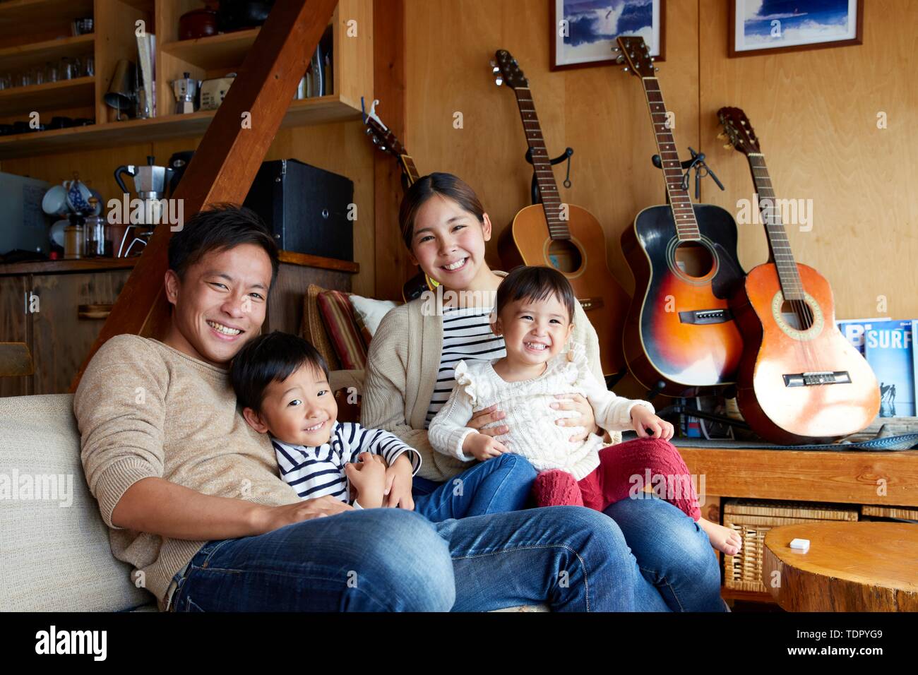 Japanese family at home Stock Photo - Alamy