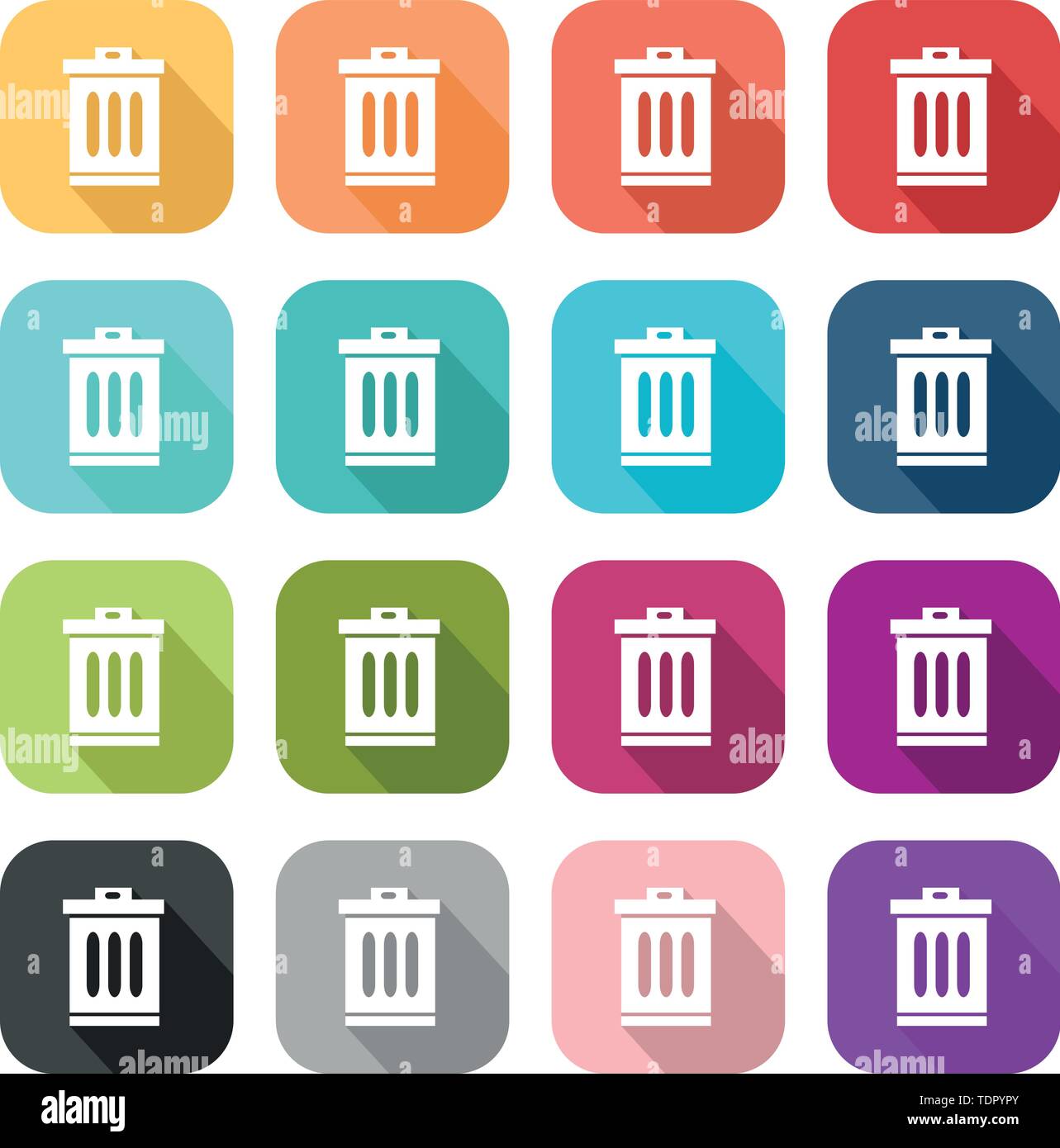 Coloured waste bin icons Stock Vector Image & Art - Alamy