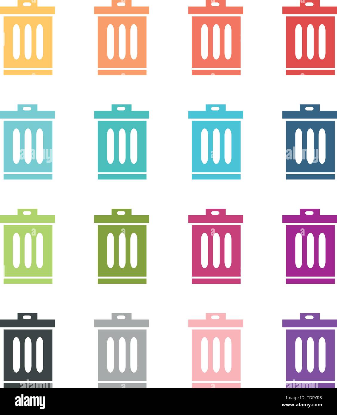 Coloured waste bin icons Stock Vector Image & Art - Alamy