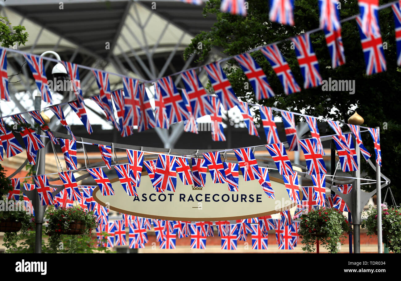 A general view of signage at royal ascot hi-res stock photography and ...
