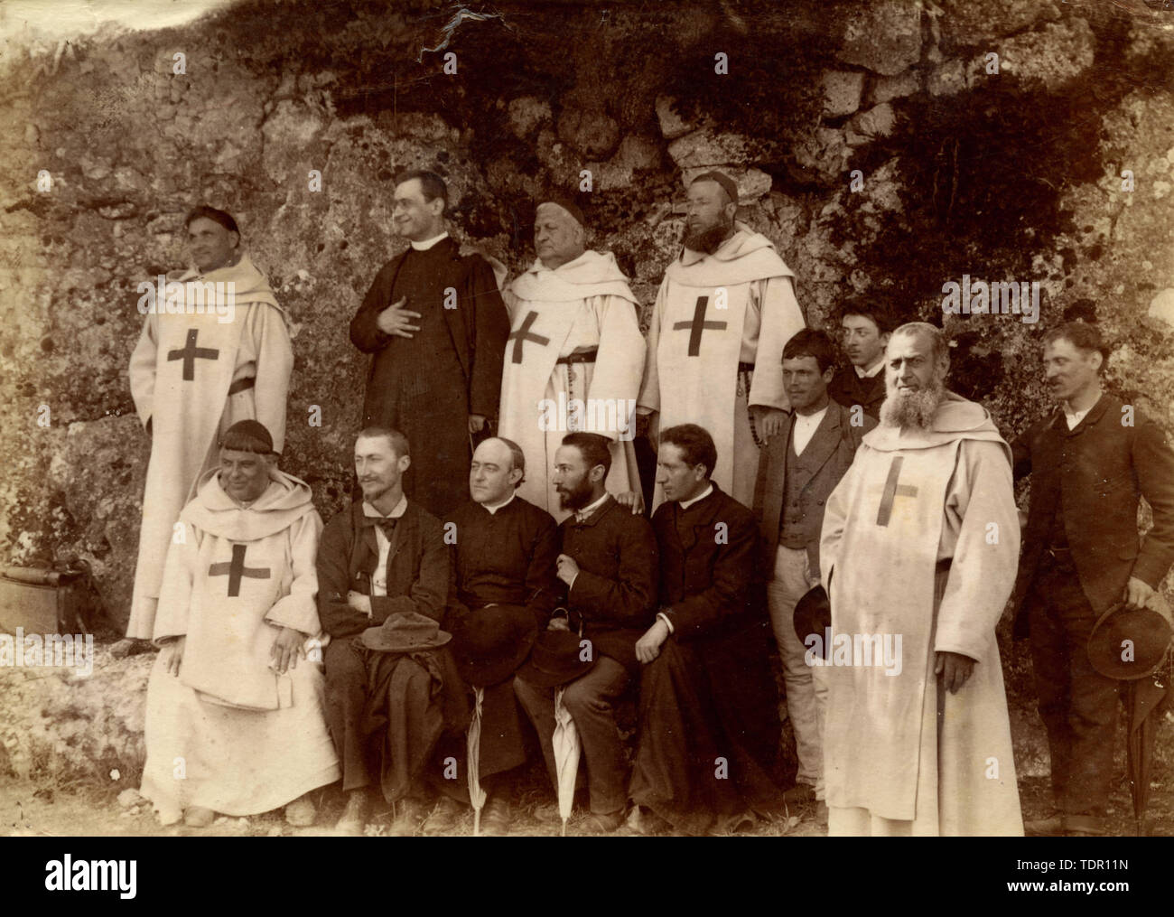 Group of monks of Mont Lorate, France 1890s Stock Photo - Alamy