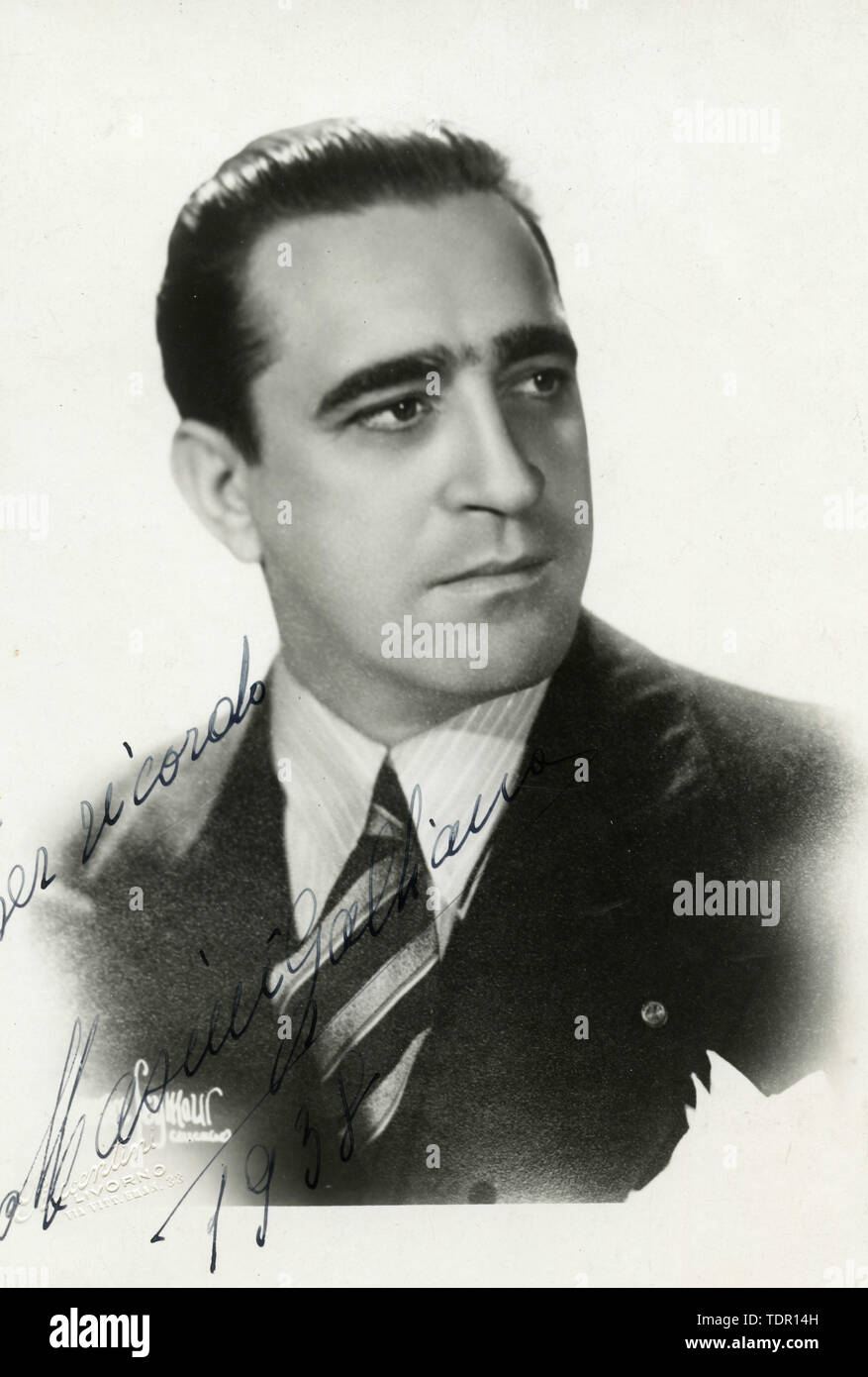 Portrait of the Italian tenor Galliano Masini, 1938 Stock Photo - Alamy