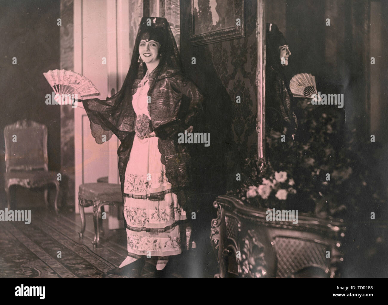 Woman wearing traditional Spanish costume, Italy 1930s Stock Photo - Alamy