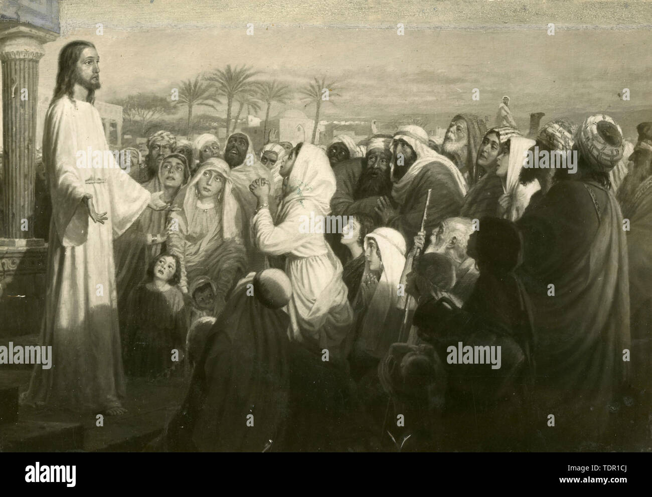 Jesus Christ and his followers, painting 1930s Stock Photo - Alamy