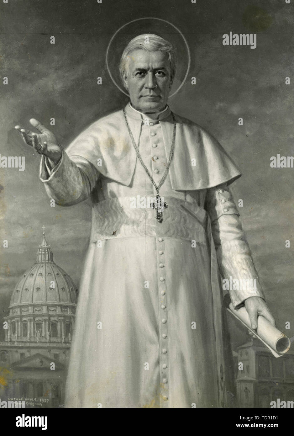 Portrait of Pope Pius X, painting by Guido Greganti 1950s Stock Photo ...