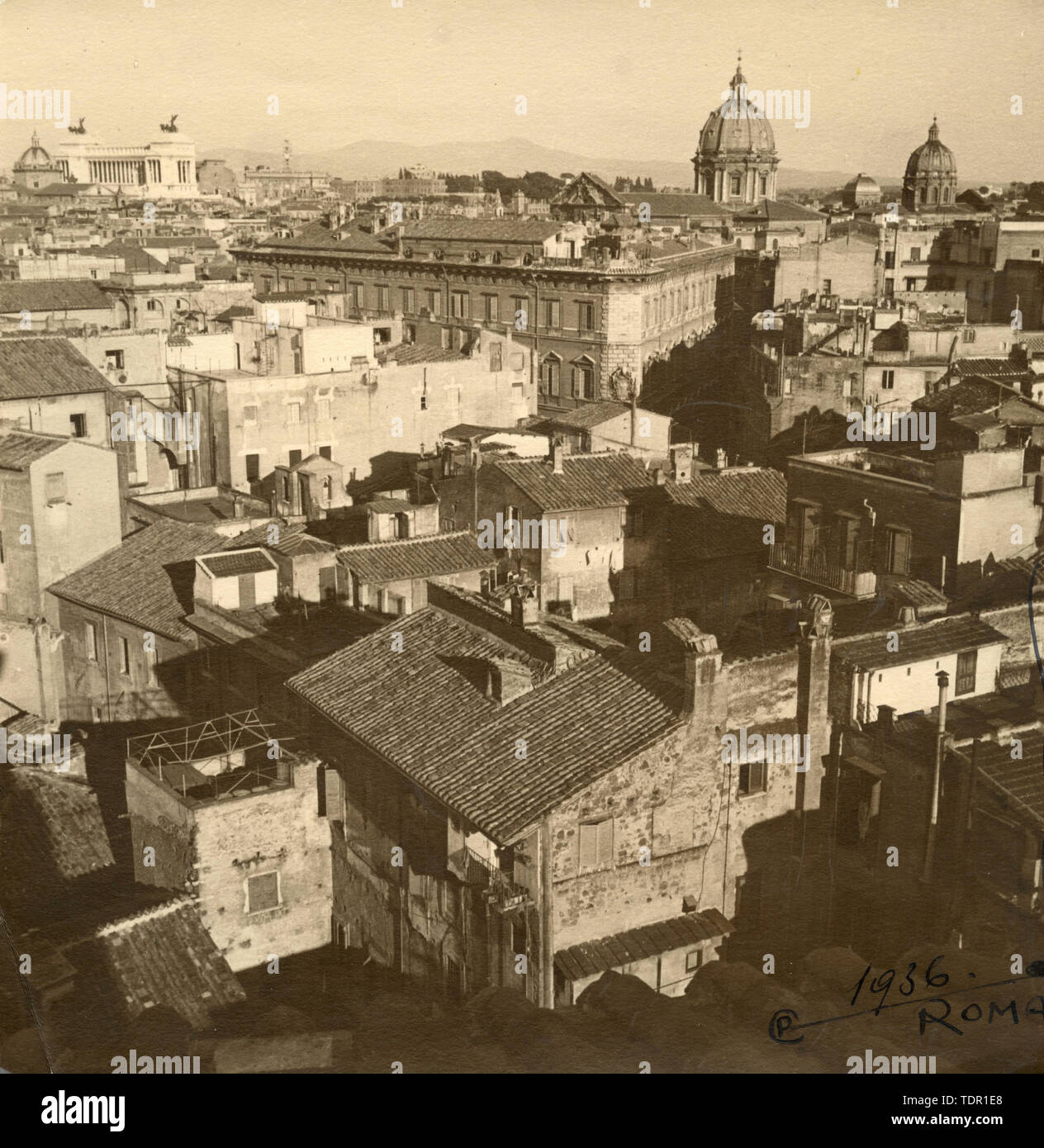 Aerial view of downtown, Rome, Italy 1936 Stock Photo - Alamy