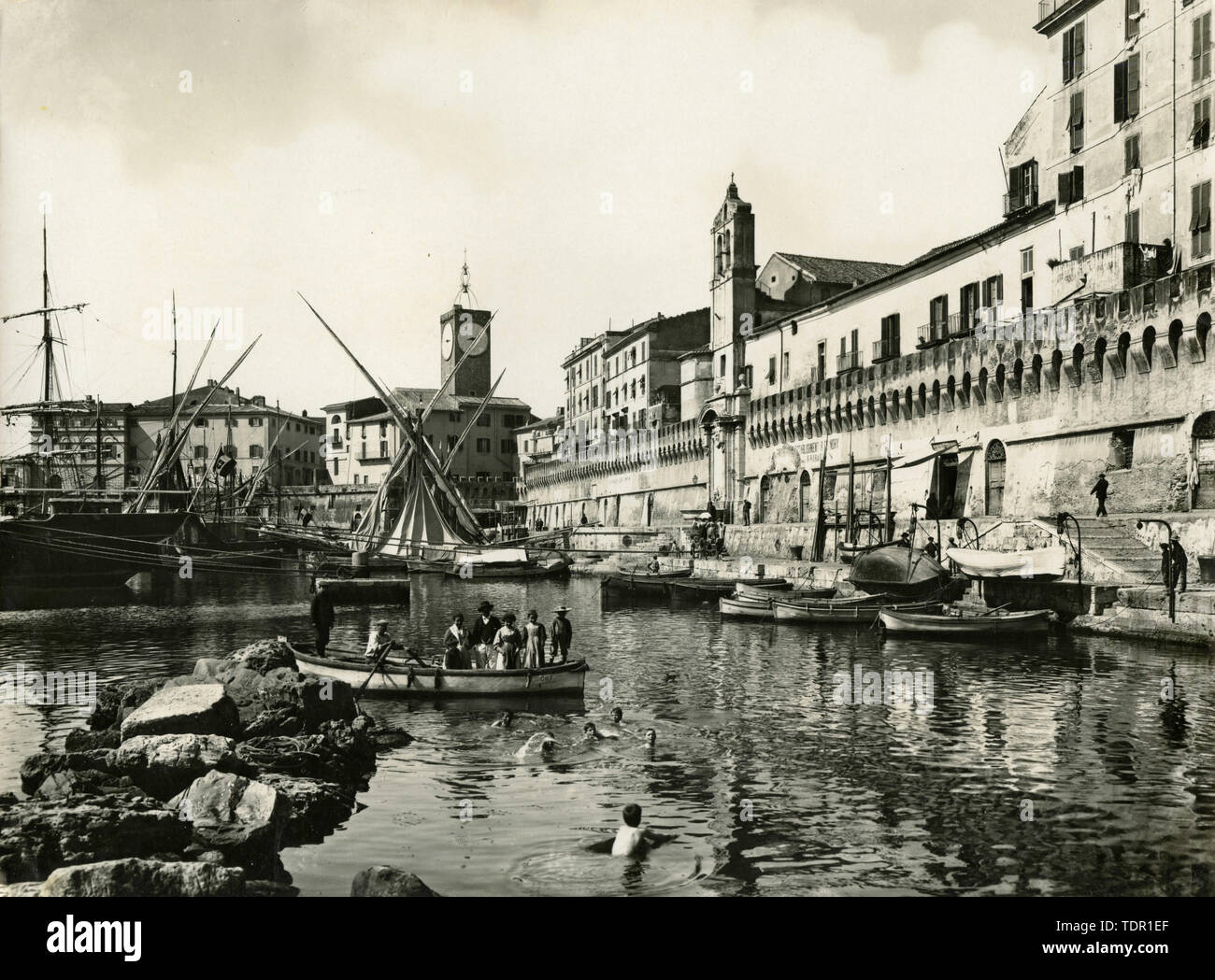 View of the port, Civitavecchia, Italy 1900s Stock Photo - Alamy