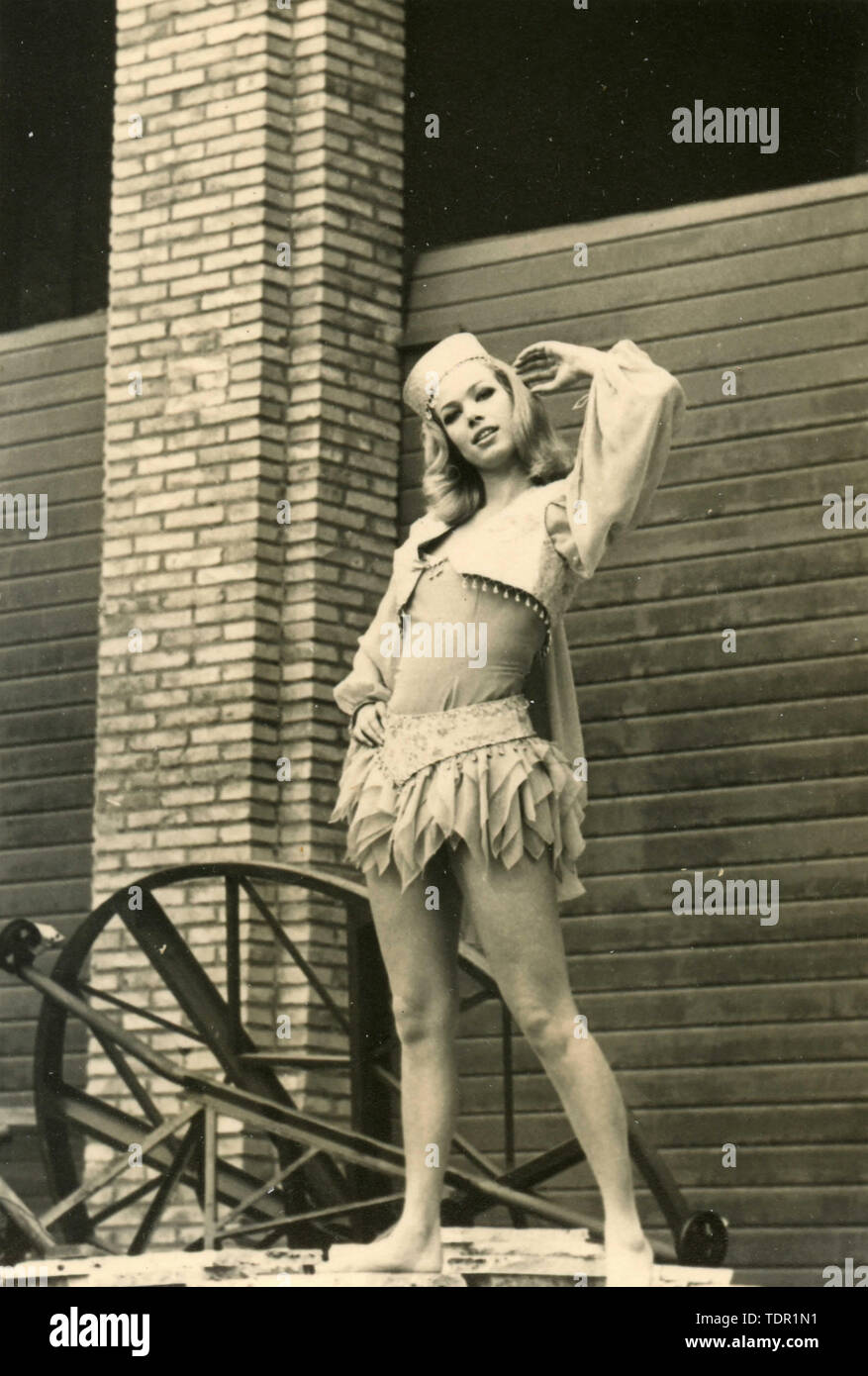 German actress Solvi Stubing wearing a dancing outfit, Italy 1960s ...