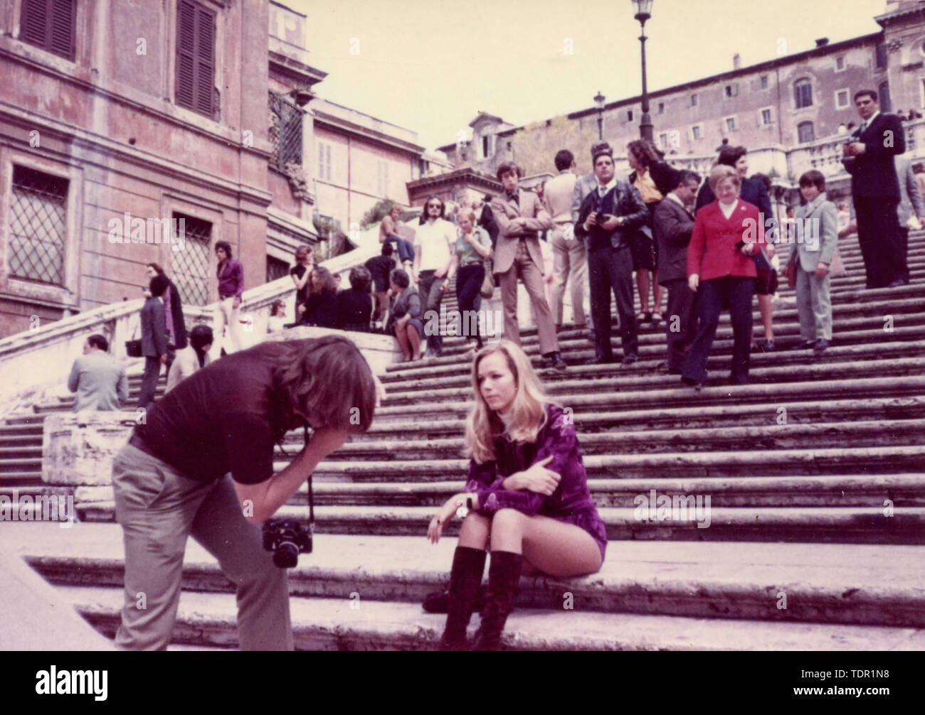 German actress Solvi Stubing photographed at the Spanish Steps, Rome ...