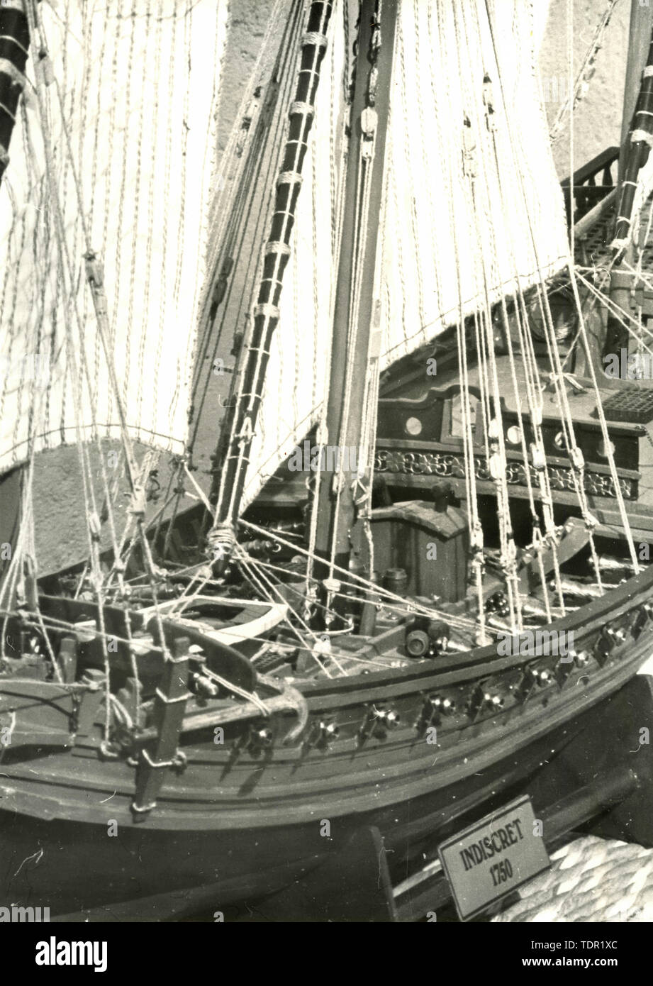 Building model ship: The French chebec Indiscreet, 1750 Stock Photo - Alamy