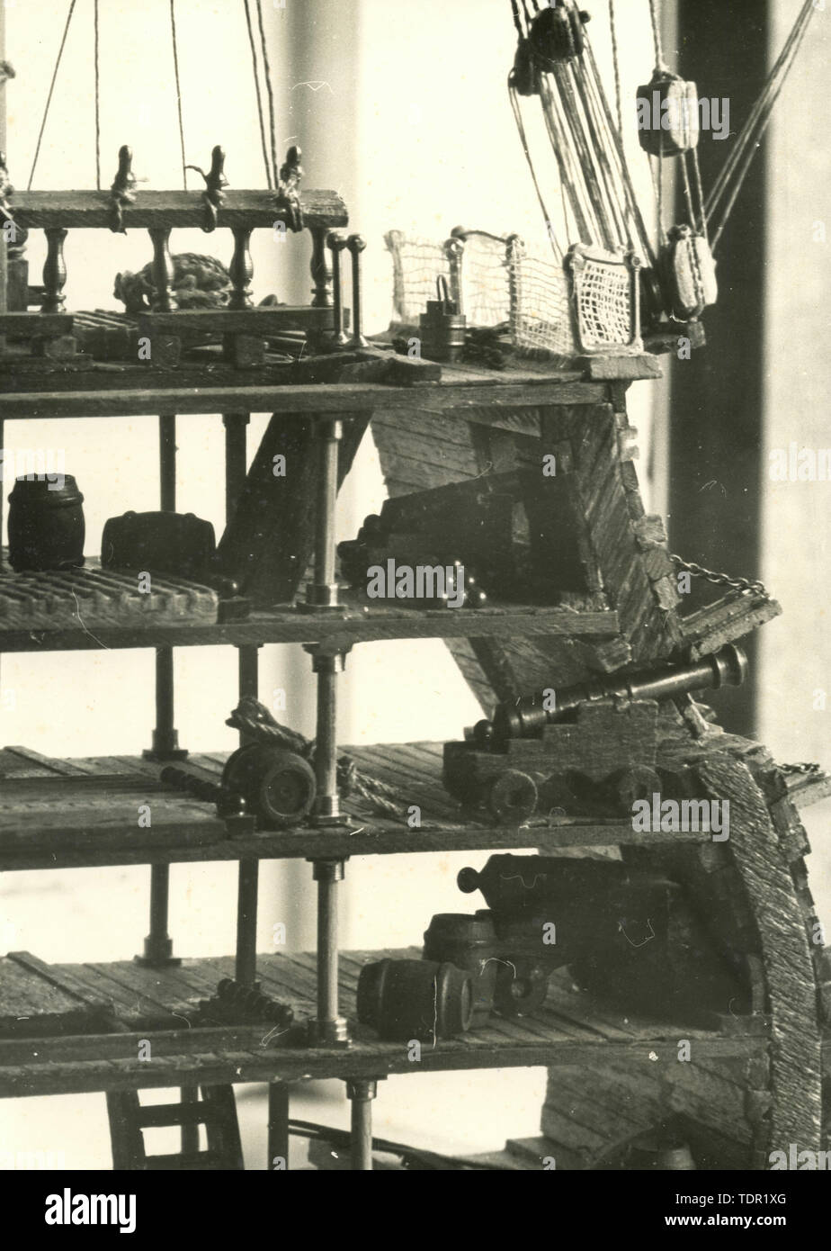 Building model ship: The French chebec Indiscreet, 1750 Stock Photo - Alamy