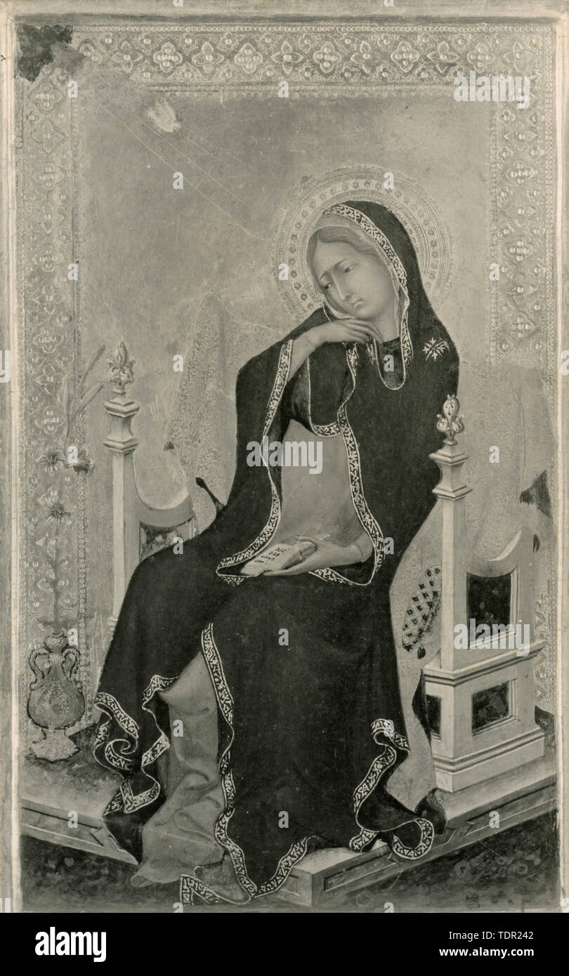 The Virgin of the Annunciation, painting by Simone Martini Stock Photo ...