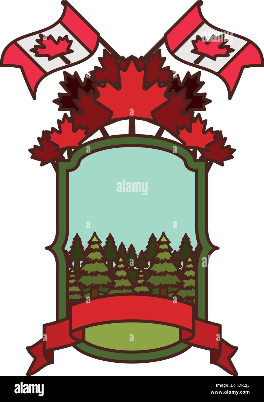 Pine tree label and canada symbol design Stock Vector Image & Art - Alamy