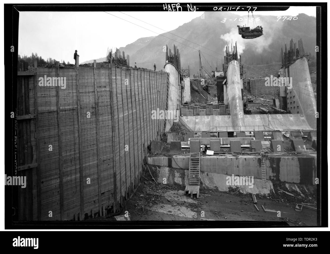 photographer unknown 10 March 1936 COMPLETED DOWNSTREAM BULKHEAD CRIBS ...
