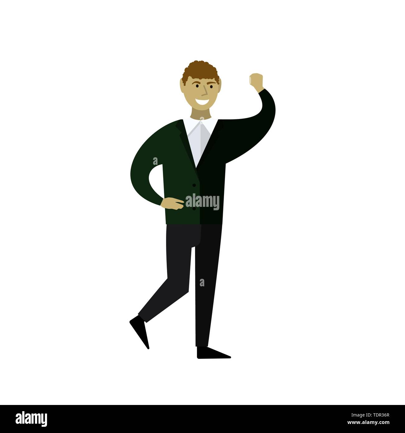 Happy red had man. Vector illustration. Flat style design Stock Vector ...