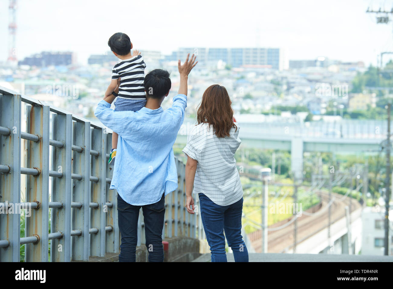 Japanese family outdoors Stock Photo - Alamy