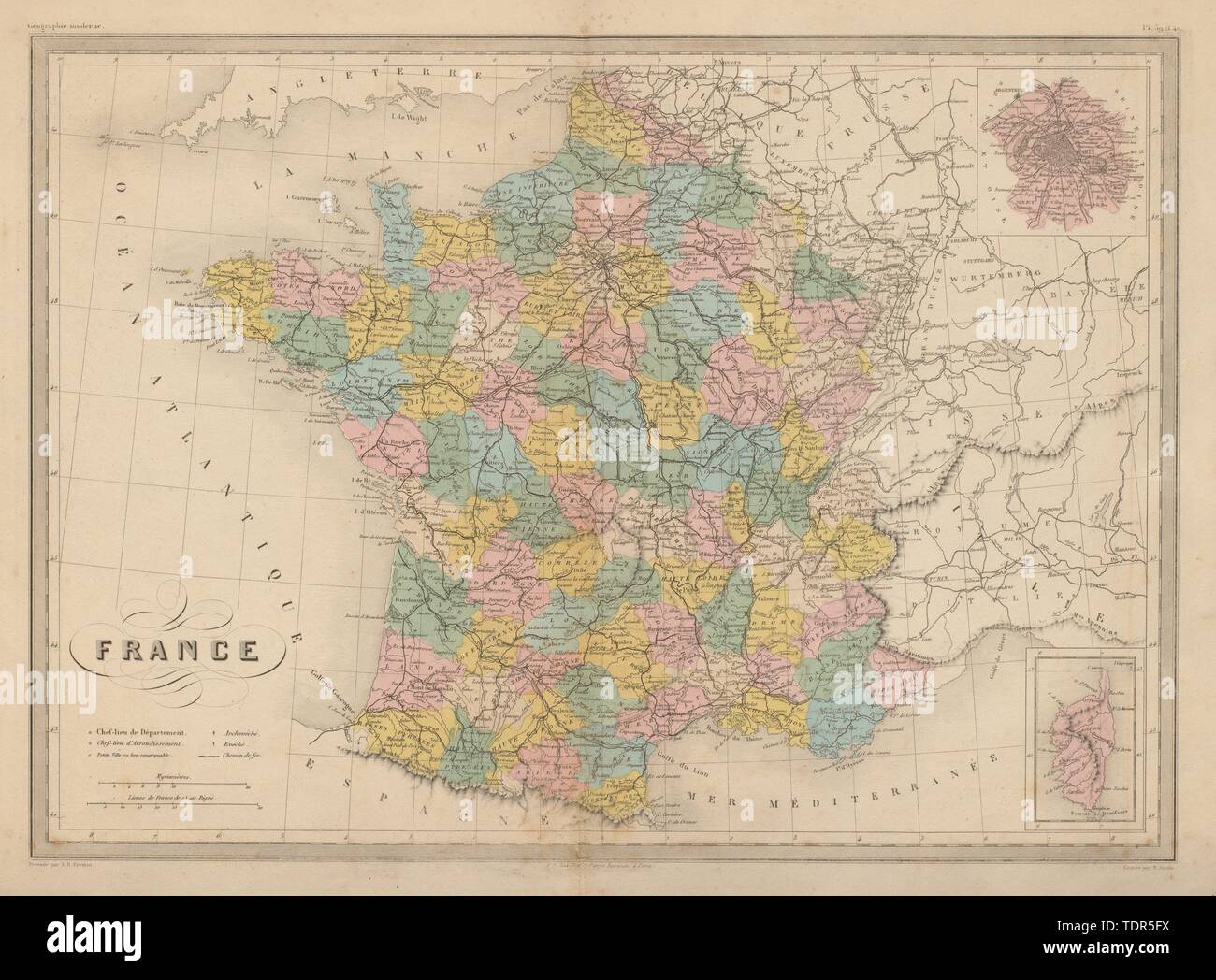 Map of france 1871 hi-res stock photography and images - Alamy