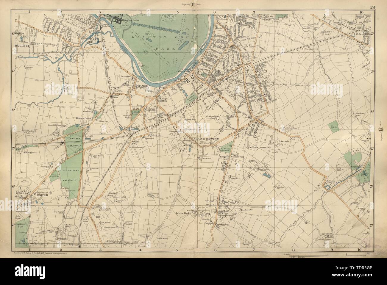 Map of esher hi-res stock photography and images - Alamy