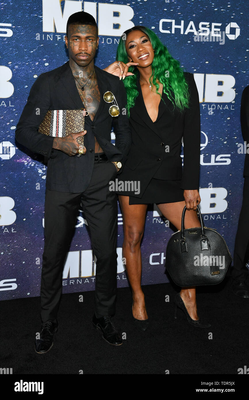 Yves Mathieu and Mila Jam attend the "Men In Black International" world ...