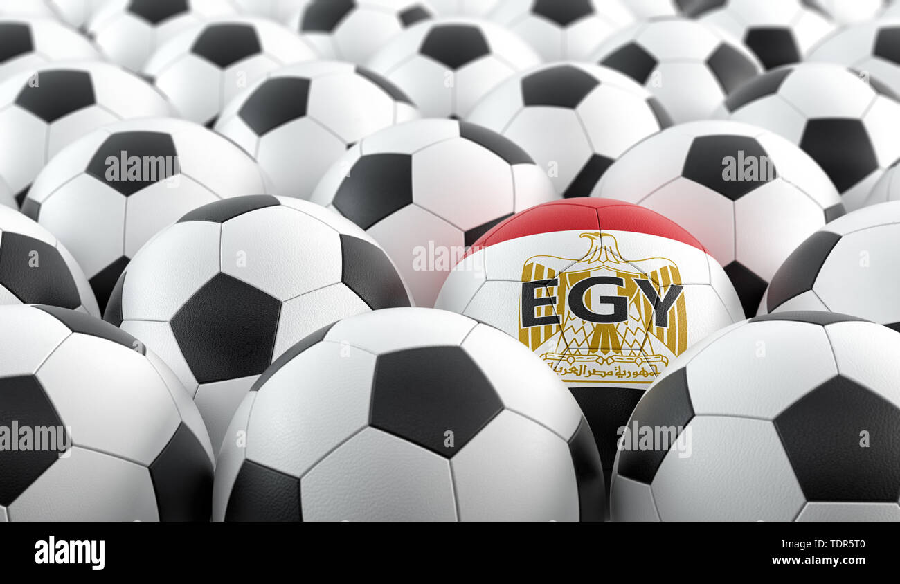 Soccer ball in Egypt national colors - 3D Rendering Stock Photo - Alamy