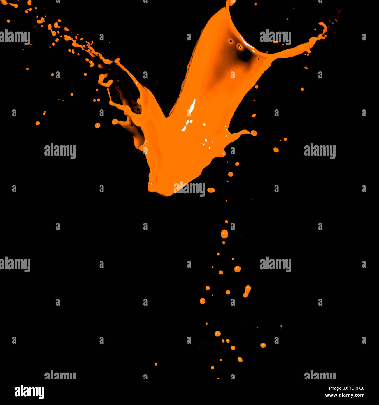 isolated orange water splash on background Stock Photo - Alamy