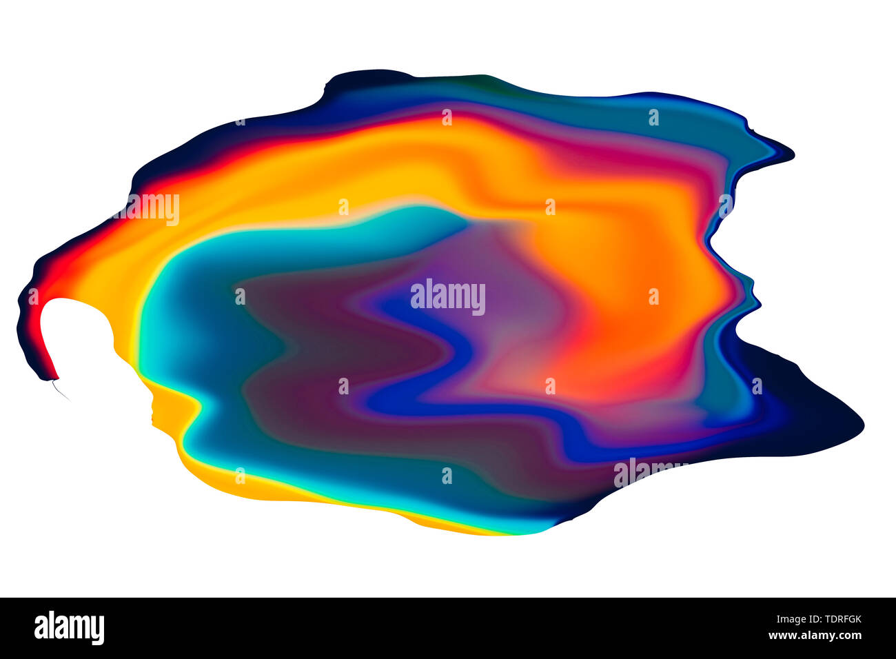 colorful horizontal and abstract liquid form on white background Stock ...