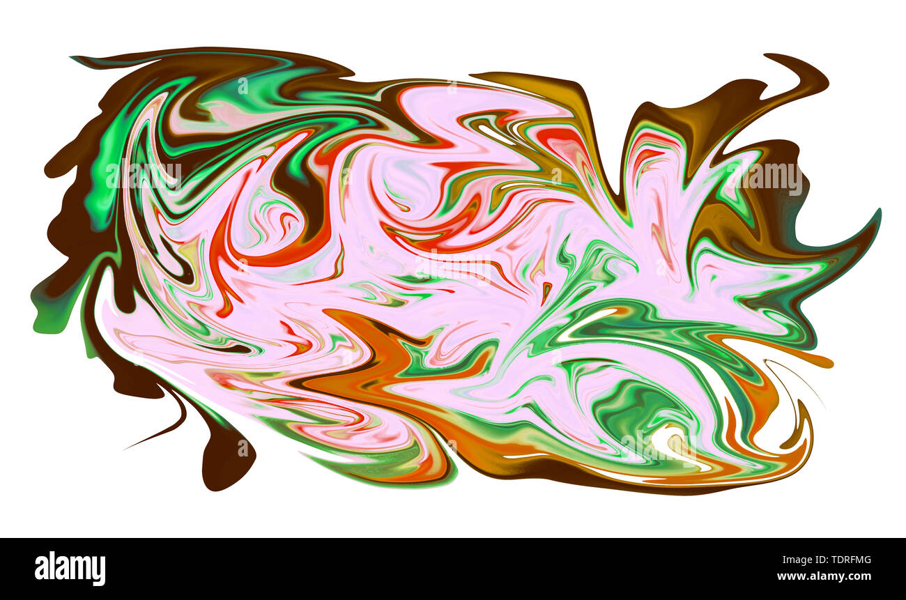 colorful horizontal and abstract liquid form on white background Stock ...