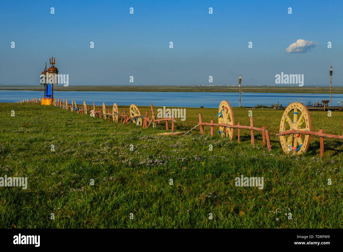 Scenery of Gen River Wetland Prairie, Hulunbuir City, Inner Mongolia ...