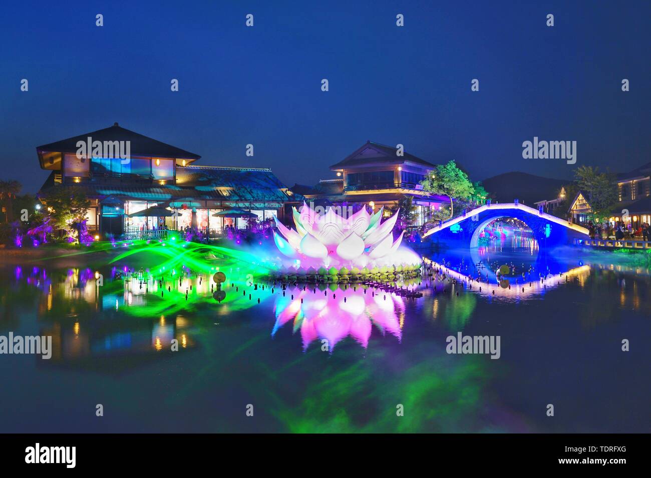 Night view of Fanhua Bay, Wuxi Stock Photo - Alamy