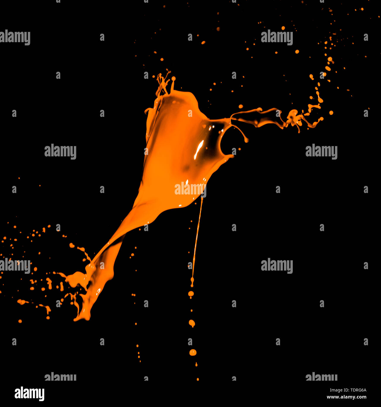 isolated orange water splash on background Stock Photo - Alamy