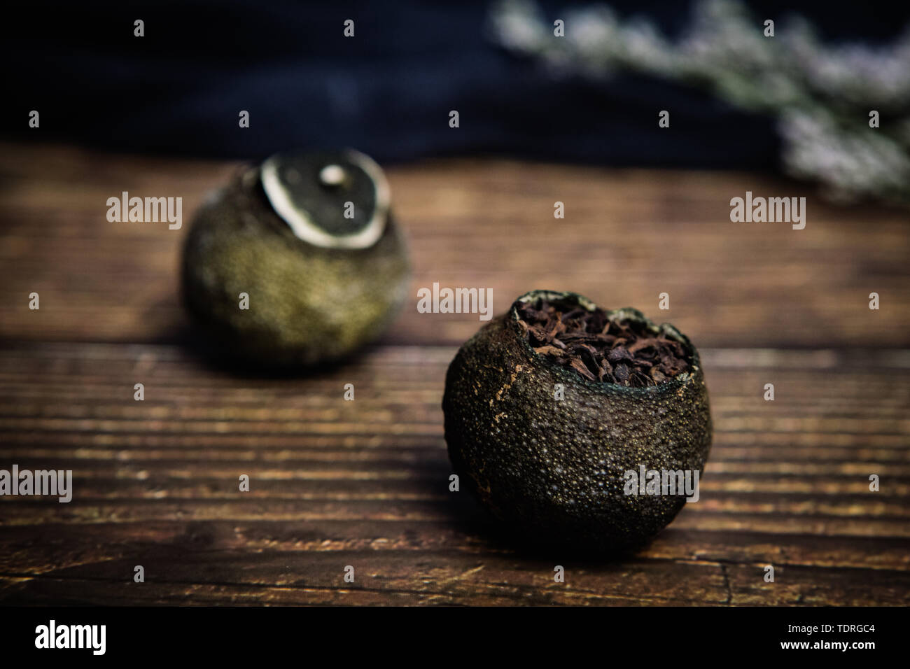 Pu'er Tuo tea green tangerine tea Stock Photo - Alamy