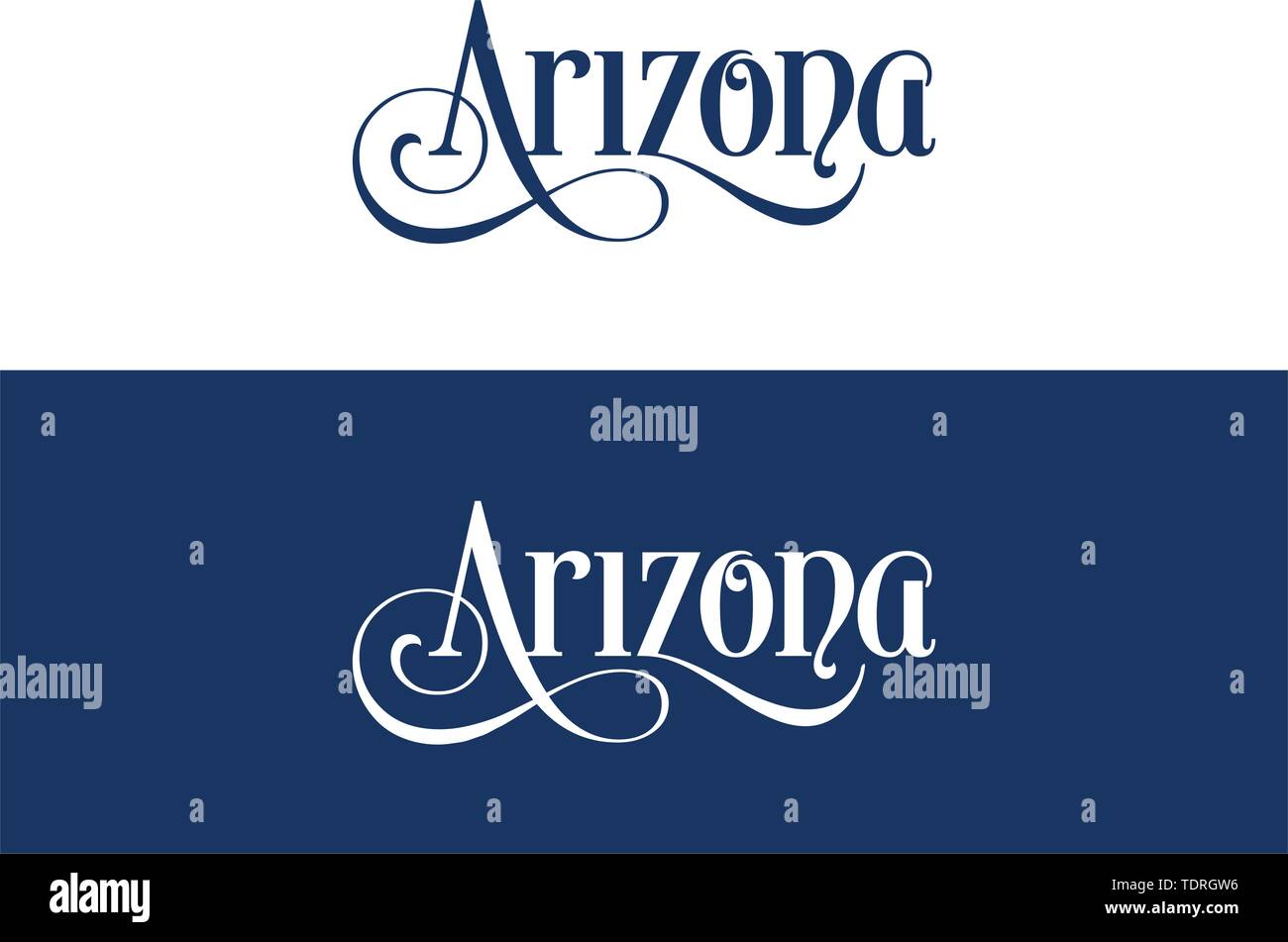 Typography of The USA Arizona States Handwritten Illustration on ...