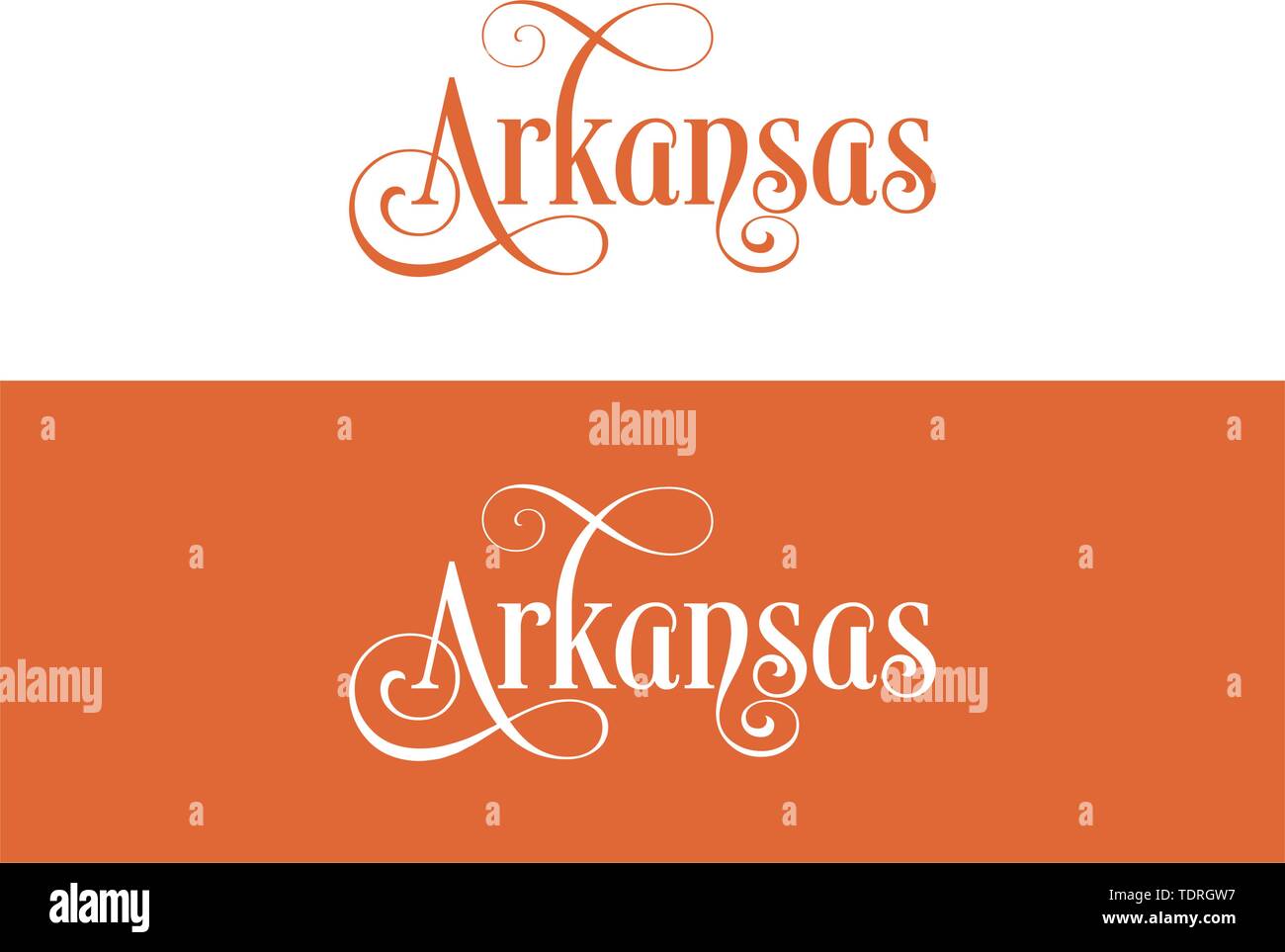 Typography of The USA Arkansas States Handwritten Illustration on ...