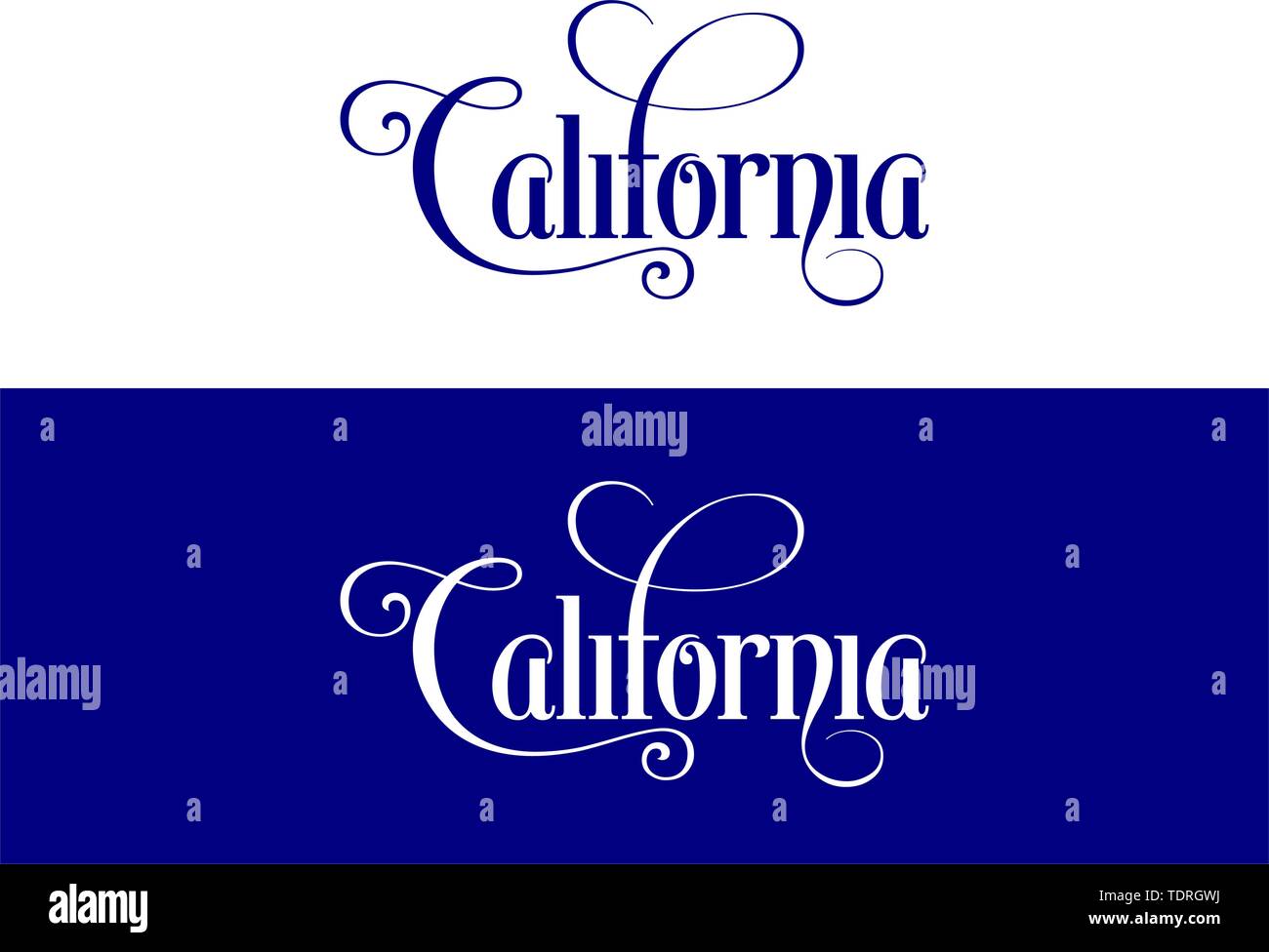 Typography of The USA California States Handwritten Illustration on ...