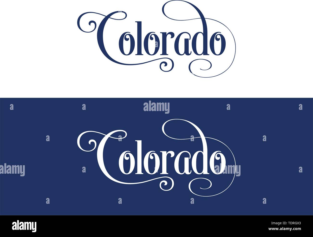 Typography of The USA Colorado States Handwritten Illustration on ...