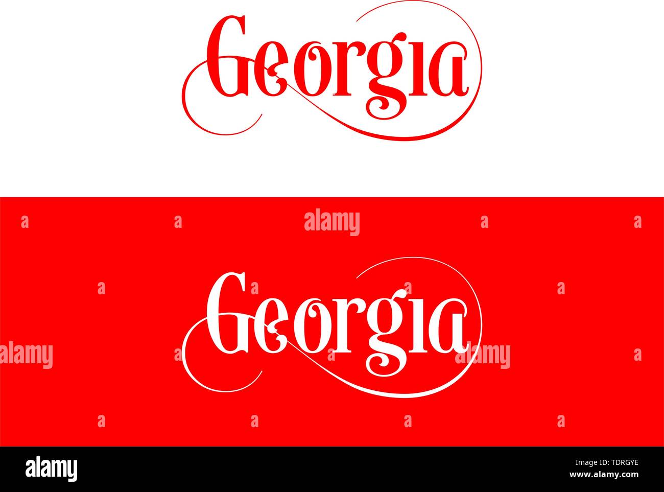 Typography of The USA Georgia States Handwritten Illustration on ...