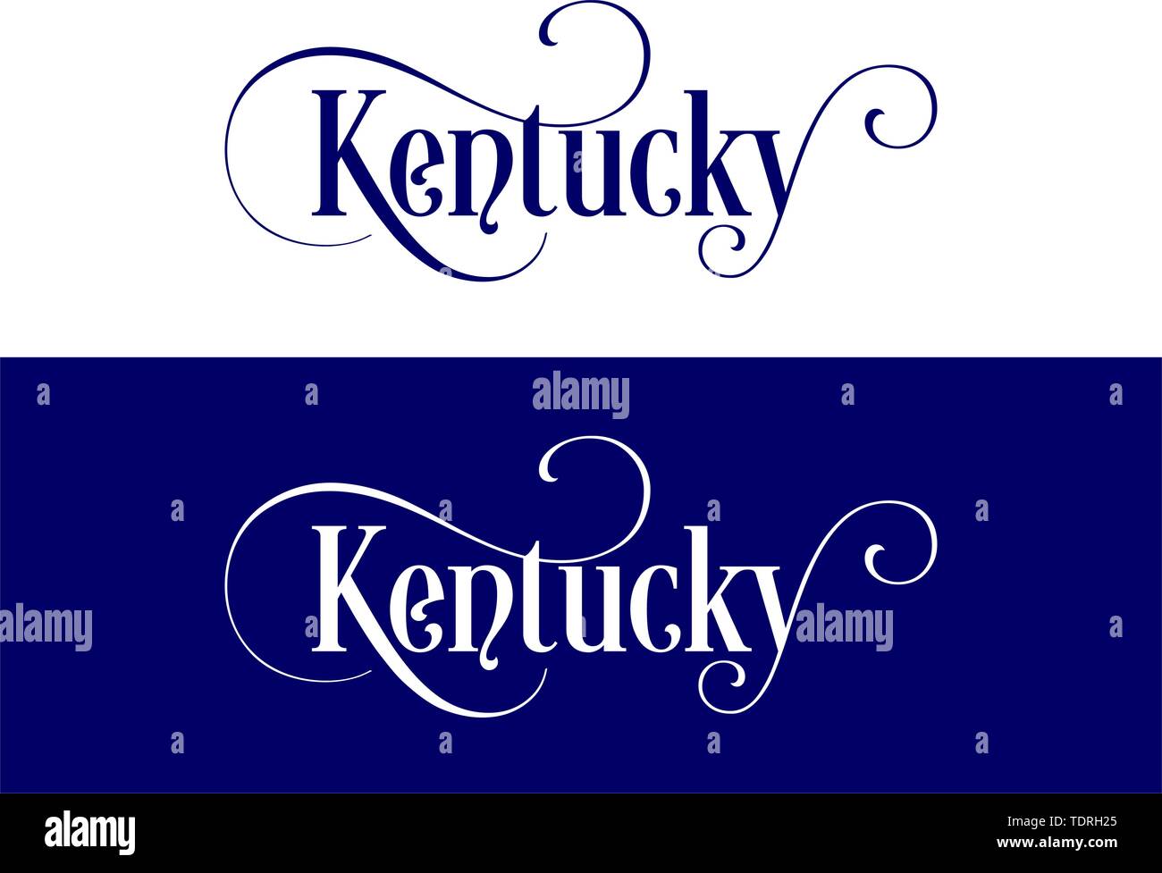 Typography of The USA Kentucky States Handwritten Illustration on ...