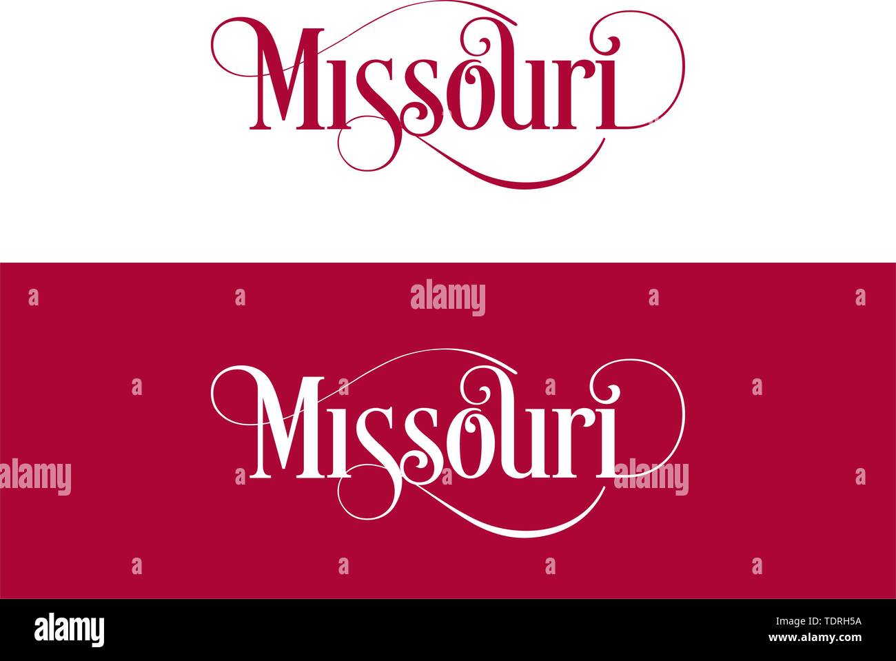 Typography of The USA Missouri States Handwritten Illustration on ...