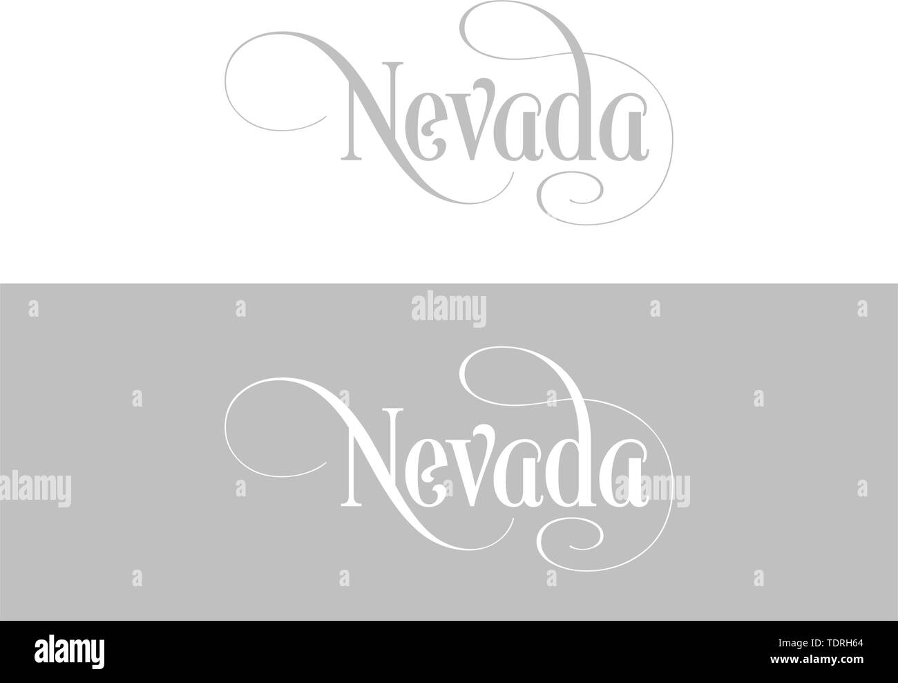 Typography of The USA Nevada States Handwritten Illustration on ...