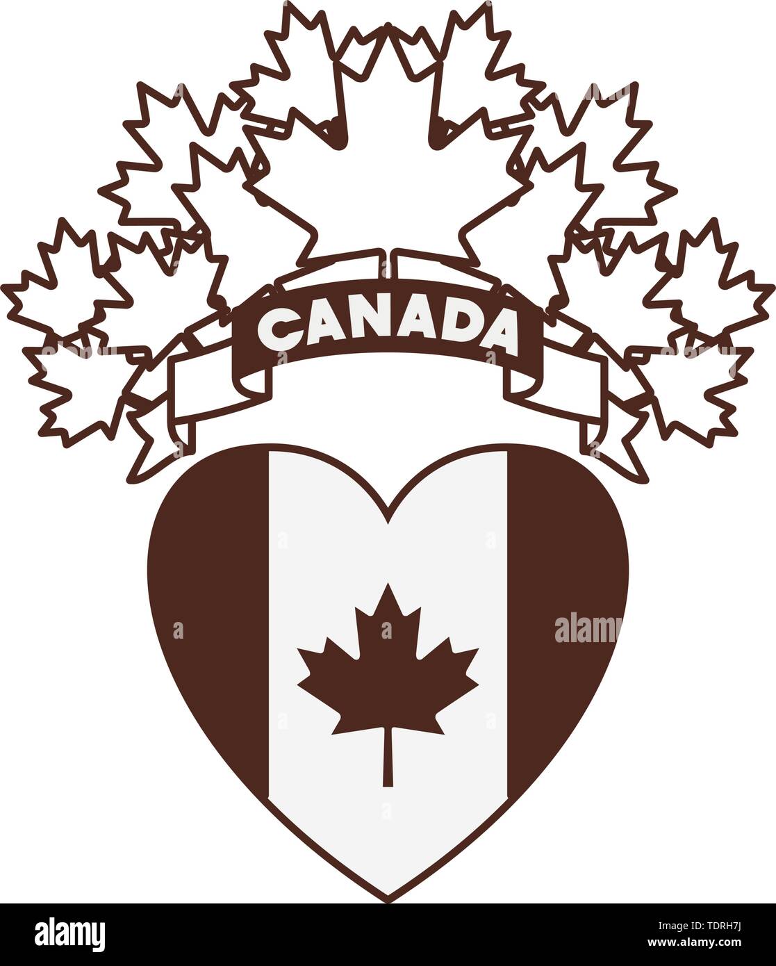 Maple leaf heart and Canada design Stock Vector Image & Art - Alamy