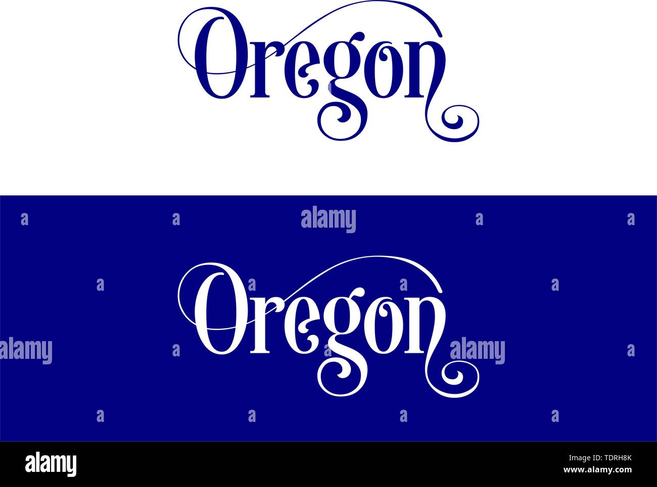 Typography of The USA Oregon States Handwritten Illustration on ...